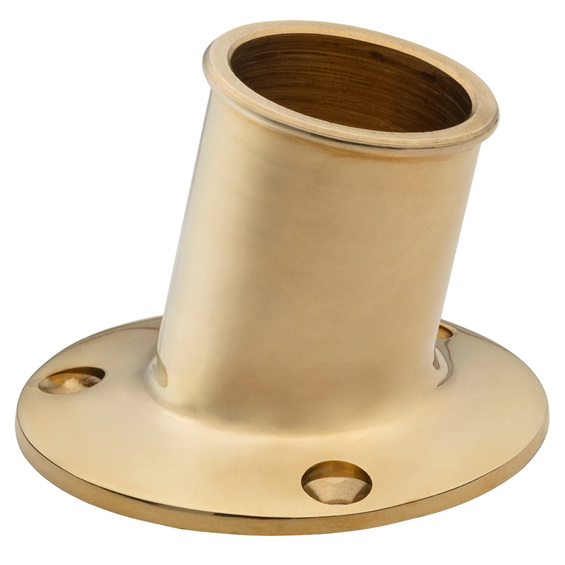 Whitecap Top Mount Flag Pole Socket 1-1/4" ID - Polished Brass | jBUYj.com