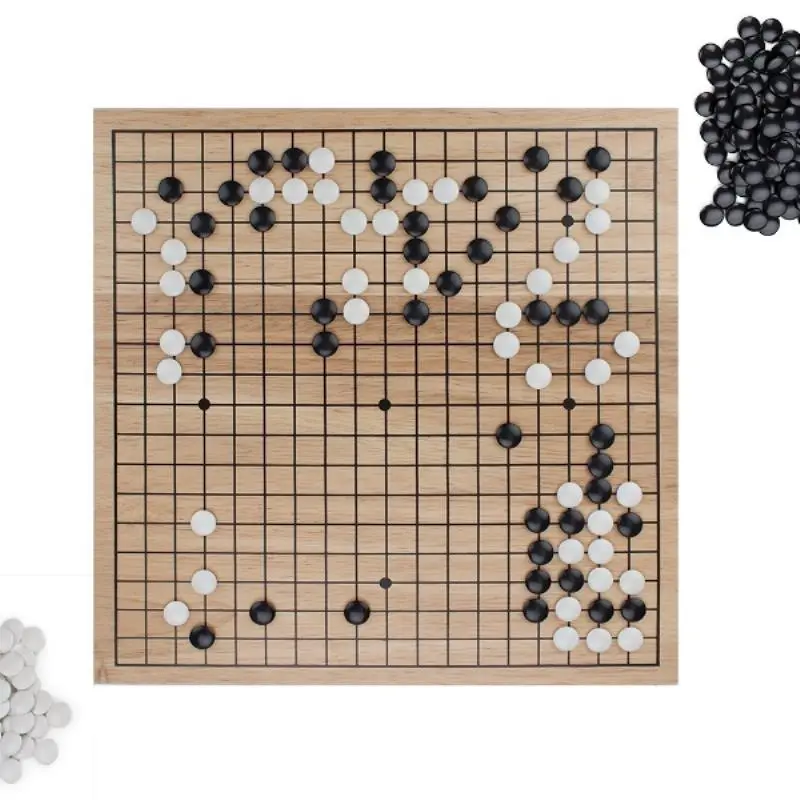 Game of Go Set with Wooden Board and Complete Set of Stones GGAM ...