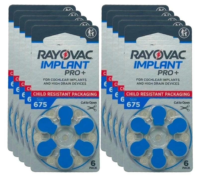 Rayovac Cochlear Implant Pro+ Batteries | Size 675 (60 pack) RV-675CR ...
